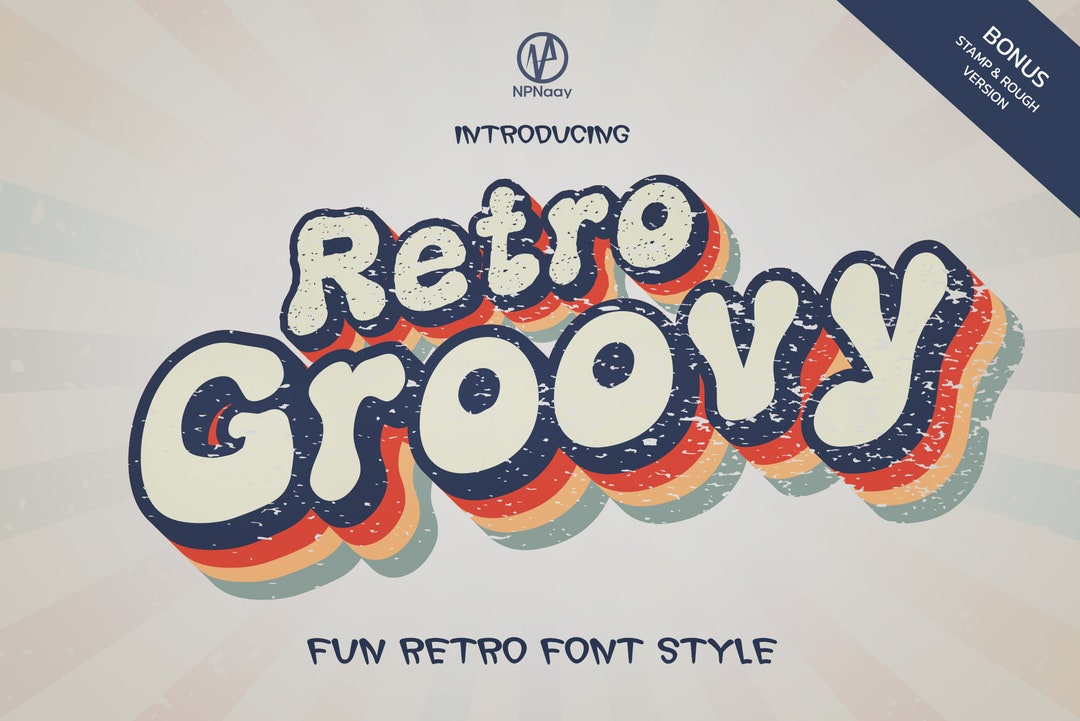 Retro Groovy Font , Installable FONT OTF & TTF File Type Directly Into ...