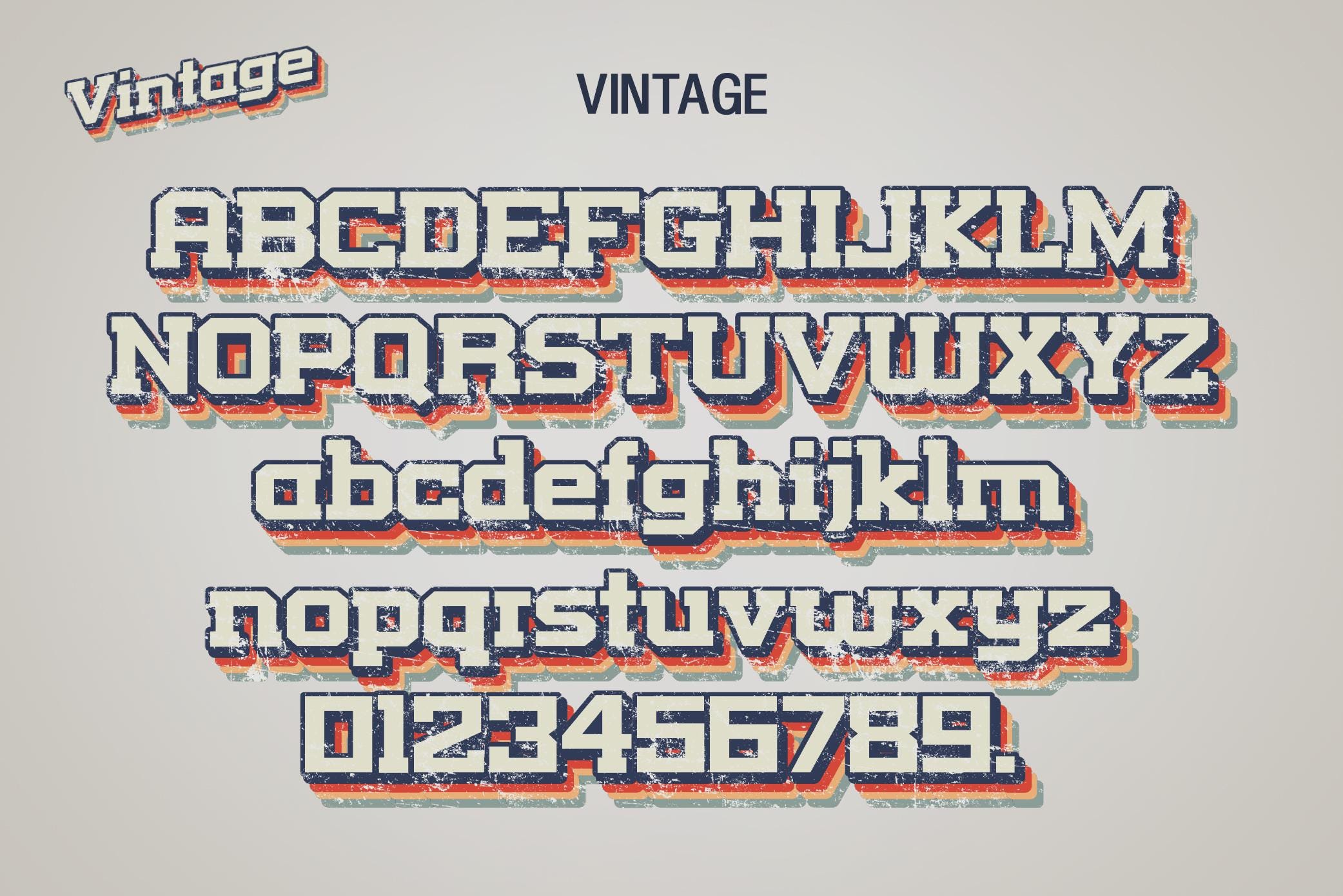 VINTAGE FONT, Funky Font, Retro Typeface, Vintage Font, Stylish Groovy ...