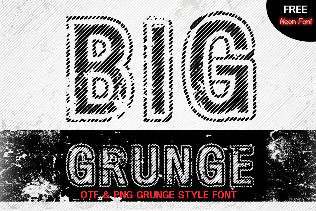 BIG GRUNGE FONT, Funky Font, Retro Typeface, Vintage Font, Stylish ...