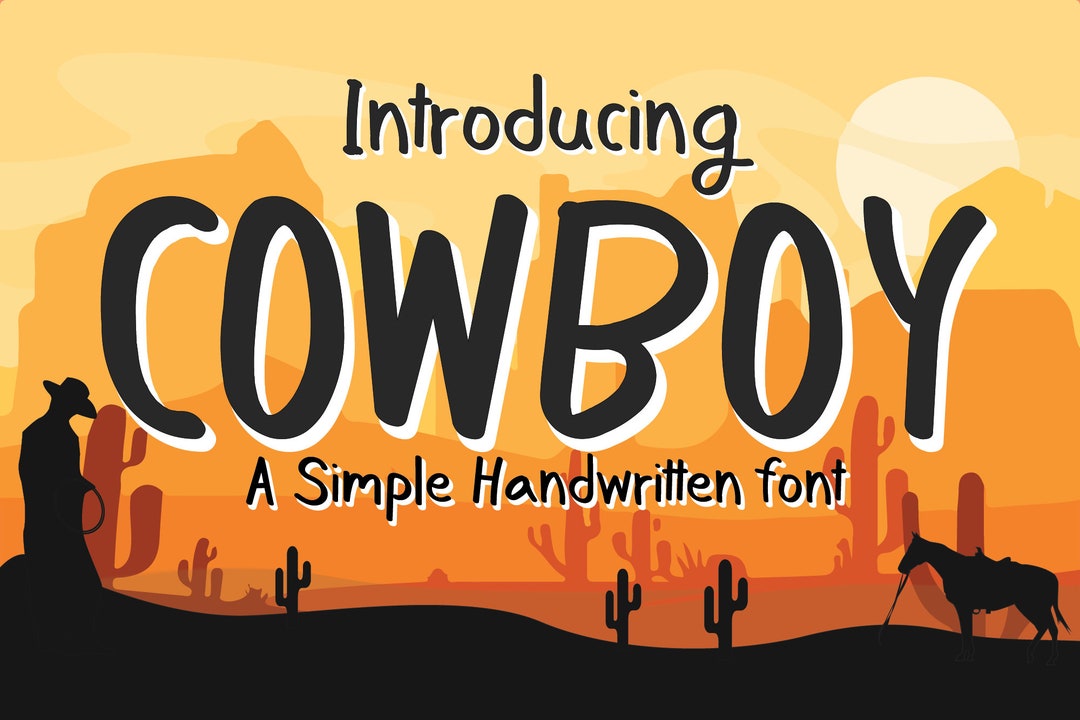 Cowboy Font , Installable FONT - OTF & TTF File - Type Directly Into ...