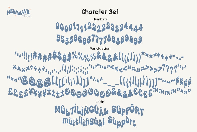 New Wave Font SVG: Custom Wavy Letters (OTF, TTF) - Etsy