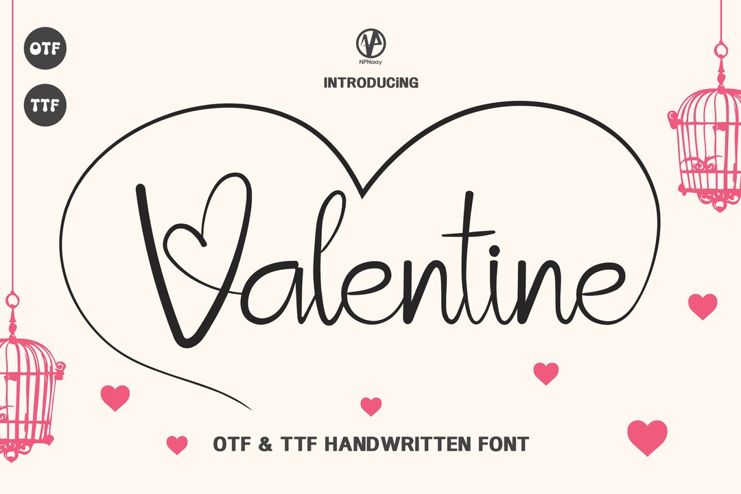 Valentine Handwritten Font: Romantic Script (OTF & TTF) - Etsy