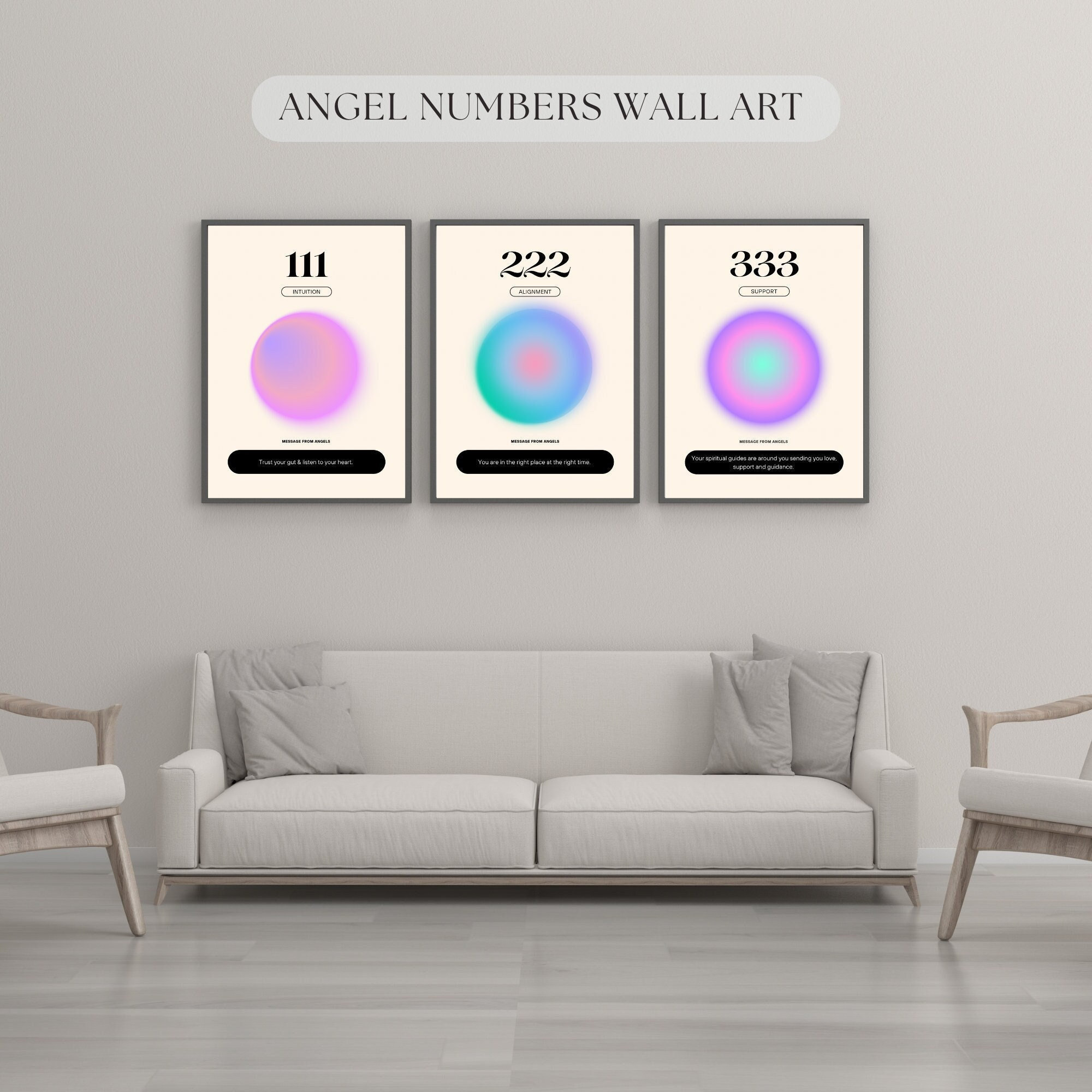 9 Piece Aura Angel Numbers Poster/ Angel Numbers Print Digital Wall ...