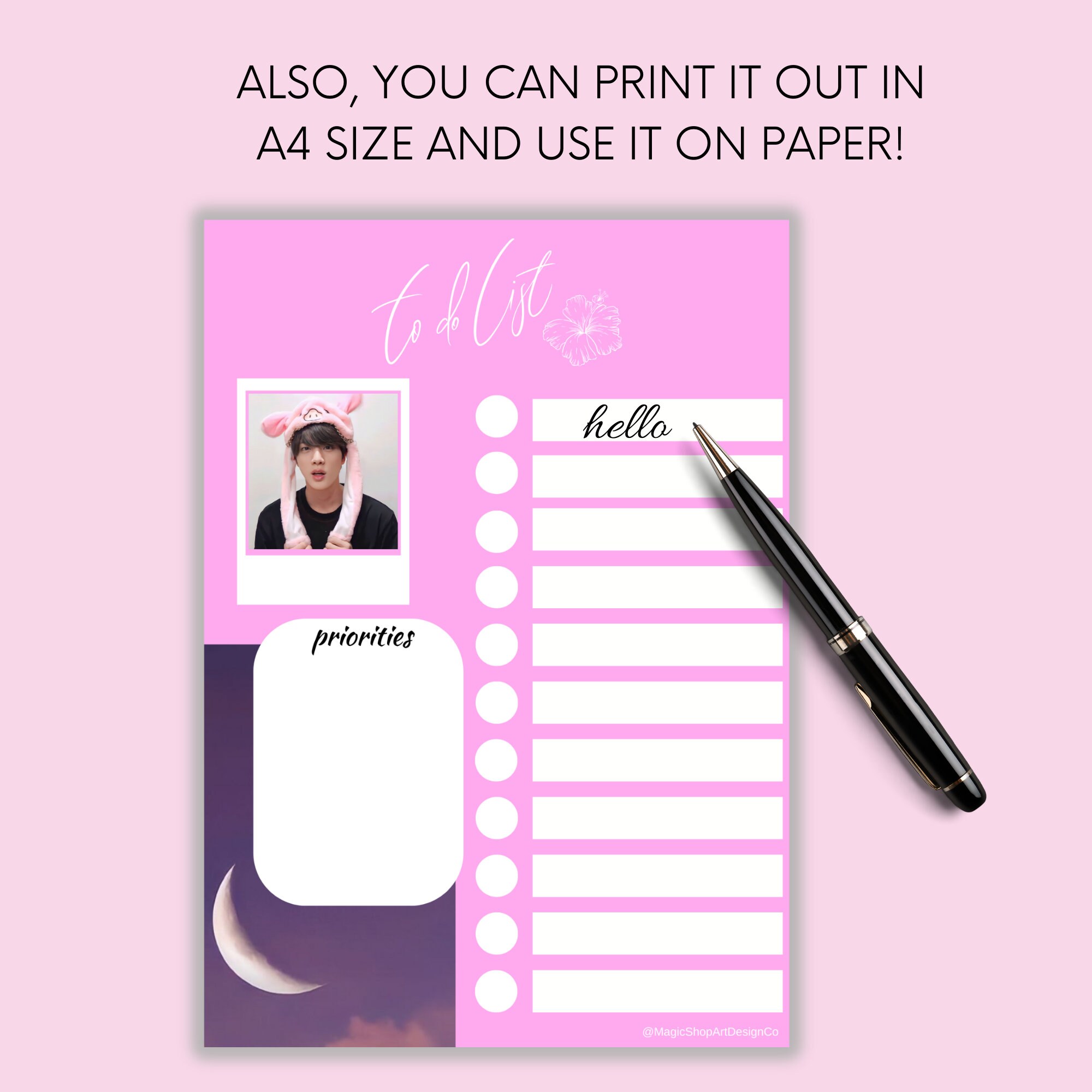 BTS to Do List Members&ot7 to Do List Digital to Do List and Printable ...