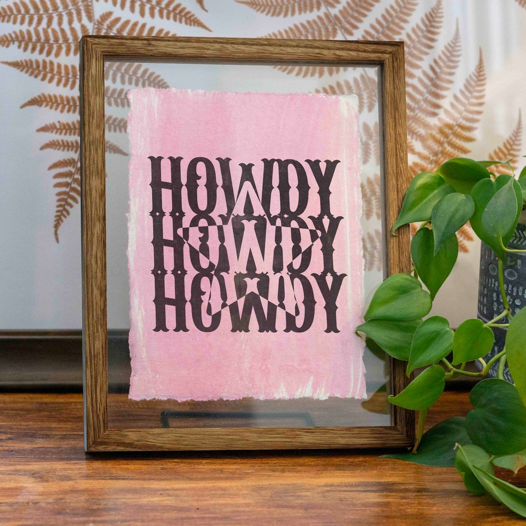 Howdy Typography Art Print, Western Decor, Southwestern Wall Art ...