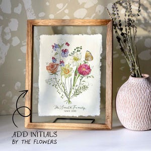 Birth Flower Family Bouquet Custom Digital Print Personalized Gift ...