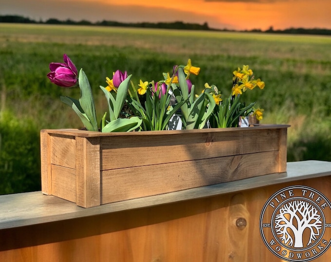 Cedar or Pine Planter Box – Outdoor Wooden Planter for Succulents ...