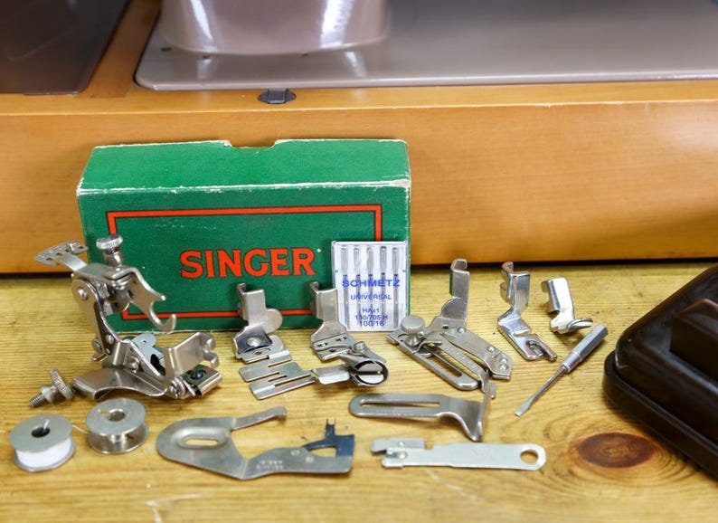 Vintage Singer 306k Heavy Duty Zigzag Sewing Machine + Case + Warranty ...