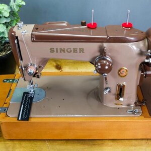 Vintage Singer 306k Heavy Duty Zigzag Sewing Machine + Case + Warranty ...