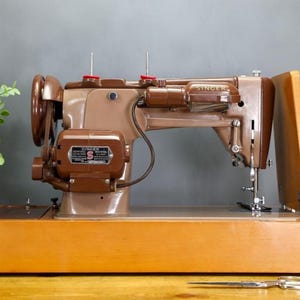Vintage Singer 306k Heavy Duty Zigzag Sewing Machine + Case + Warranty ...