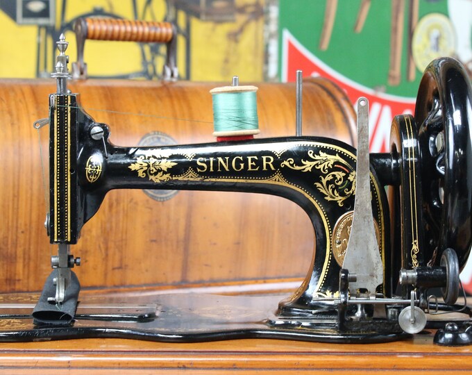 Singer 12k Fiddle Base Antique Sewing Machine & Bentwood Case - Etsy