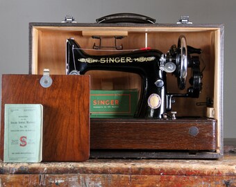 Stunning 1937 Vintage Singer 28k Hand Crank Sewing Machine With ...