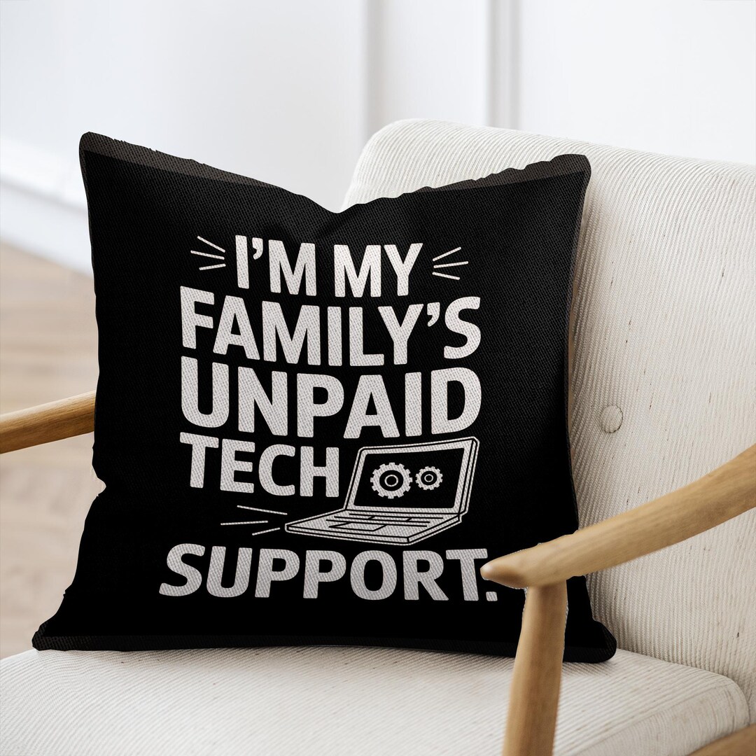 Funny Tech Support Pillow, Woven Custom Pillow, Personalized Family ...