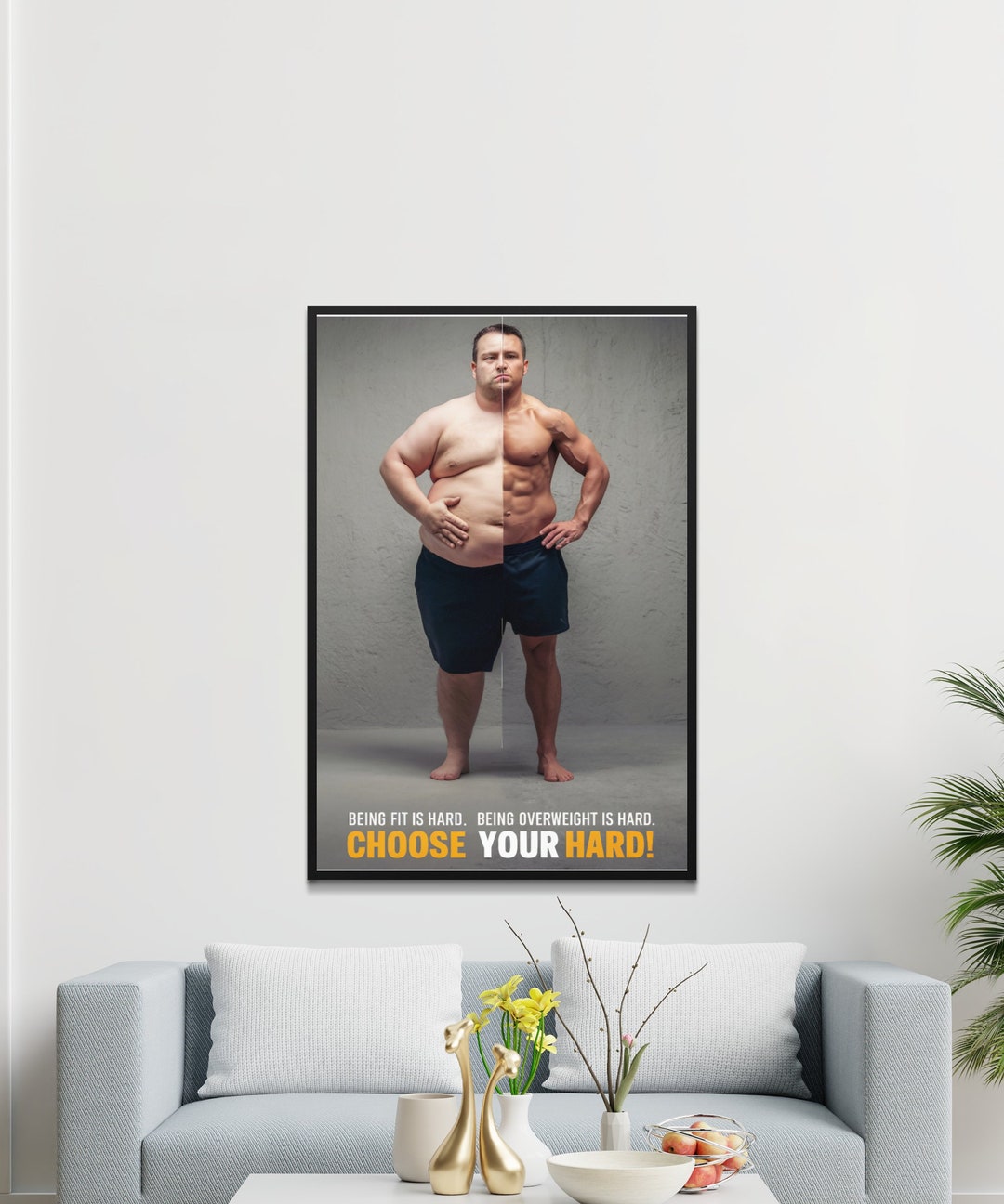 Motivational Fitness Poster, Before and After Weight Loss ...