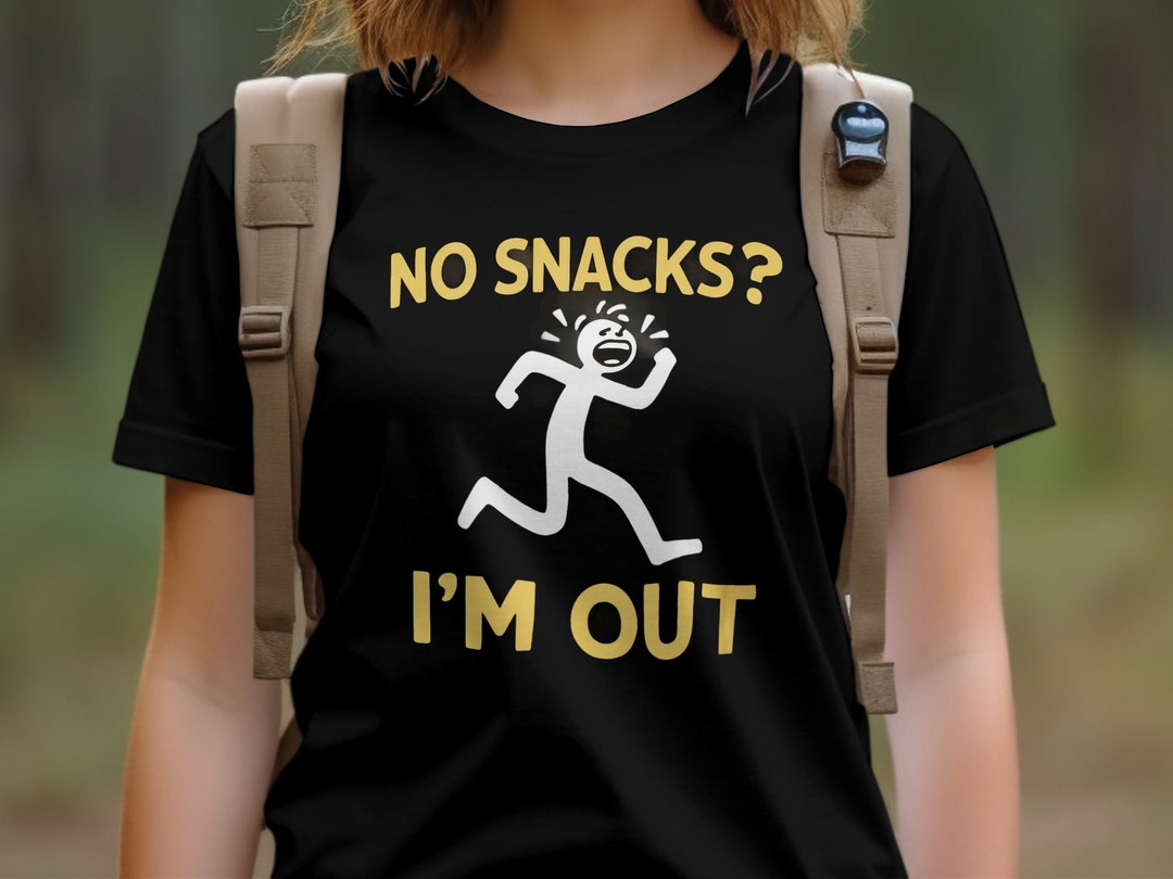 Funny No Snacks I'm Out T-shirt, Cartoon Hungry Man Graphic Tee ...