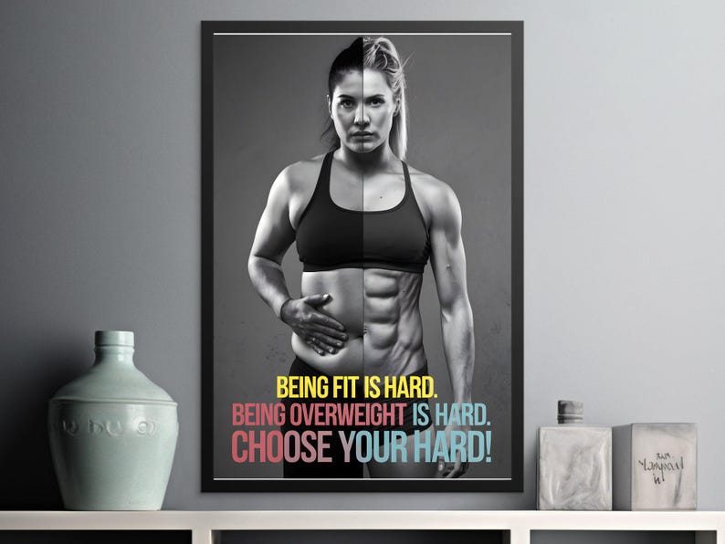 Motivational Fitness Poster, Choose Your Hard Poster, Workout ...