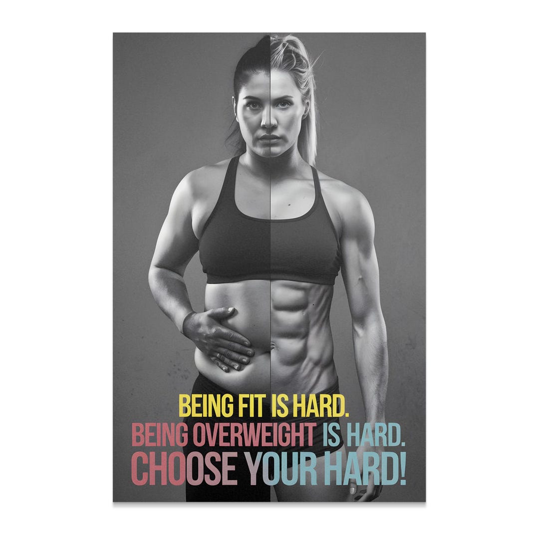 Motivational Fitness Poster, Choose Your Hard Poster, Workout ...