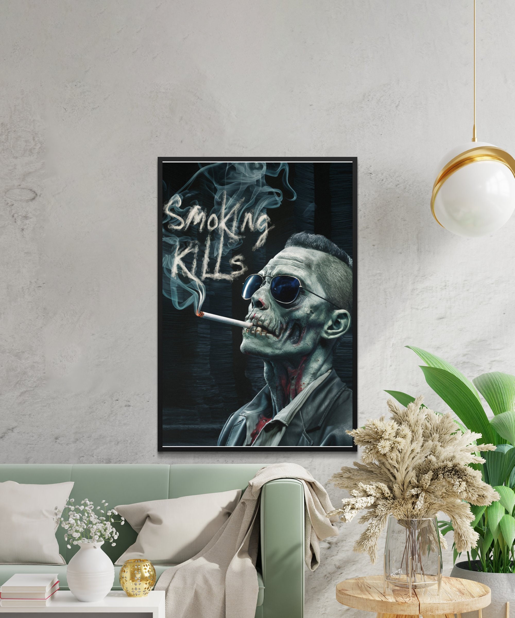 Anti-smoking Poster, Skeleton Smoking Art Print, Bold Health Warning ...