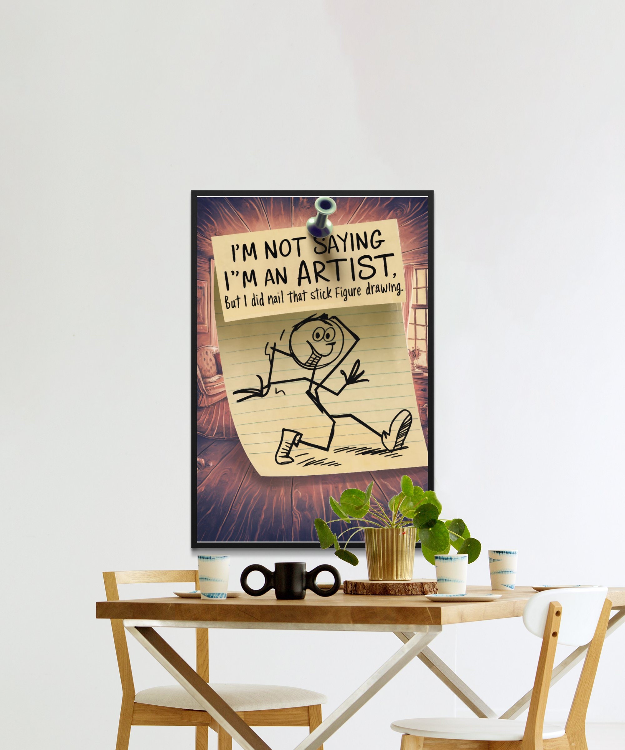 Funny Artist Poster, Stick Figure Drawing Humor, Wall Art for Office ...