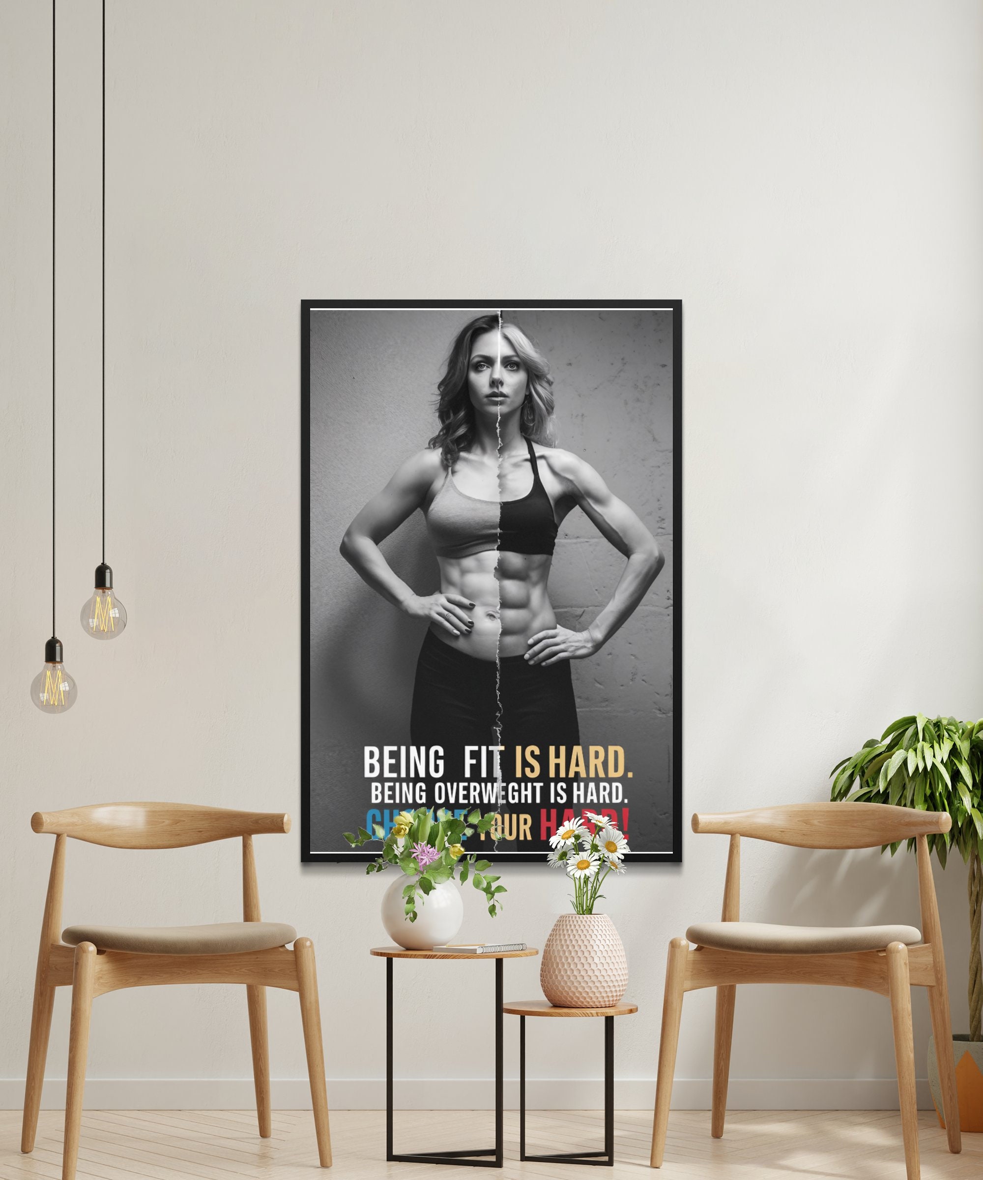 Inspirational Fitness Poster, Being Fit is Hard Quote, Motivational ...