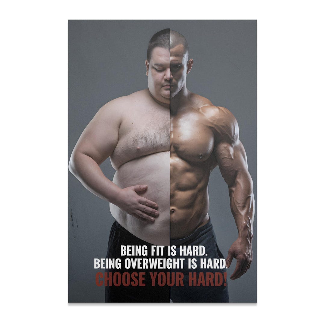 Fitness Motivation Poster, Being Fit is Hard Quote, Gym Inspiration ...