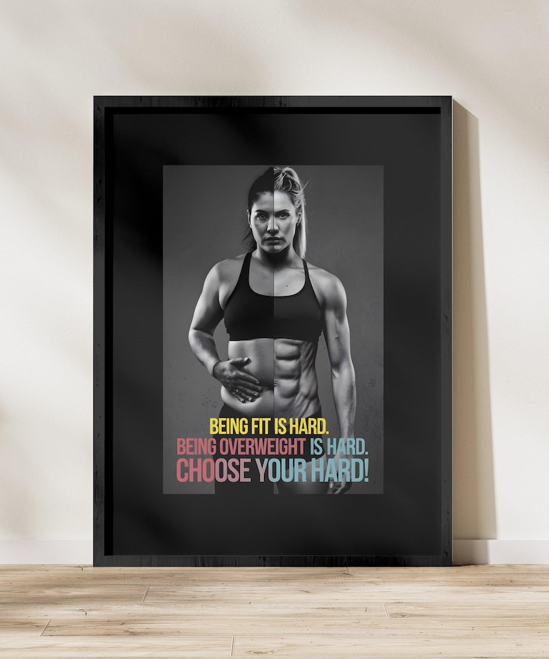 Motivational Fitness Poster, Choose Your Hard Poster, Workout ...