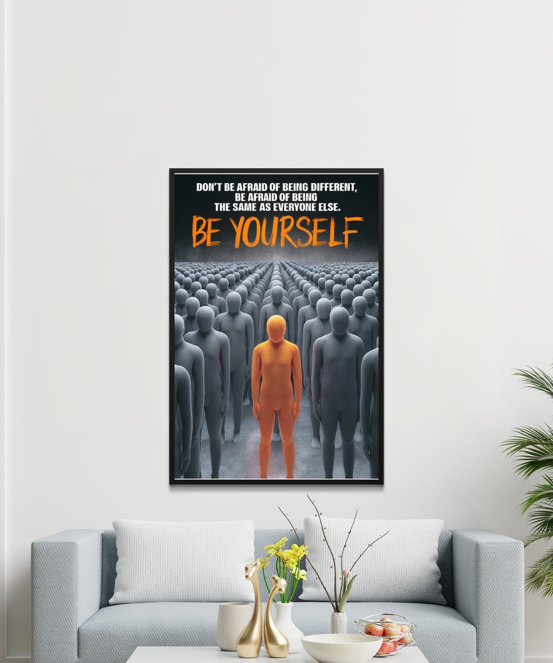 Be Yourself Motivational Poster, Inspirational Wall Art for Home and ...