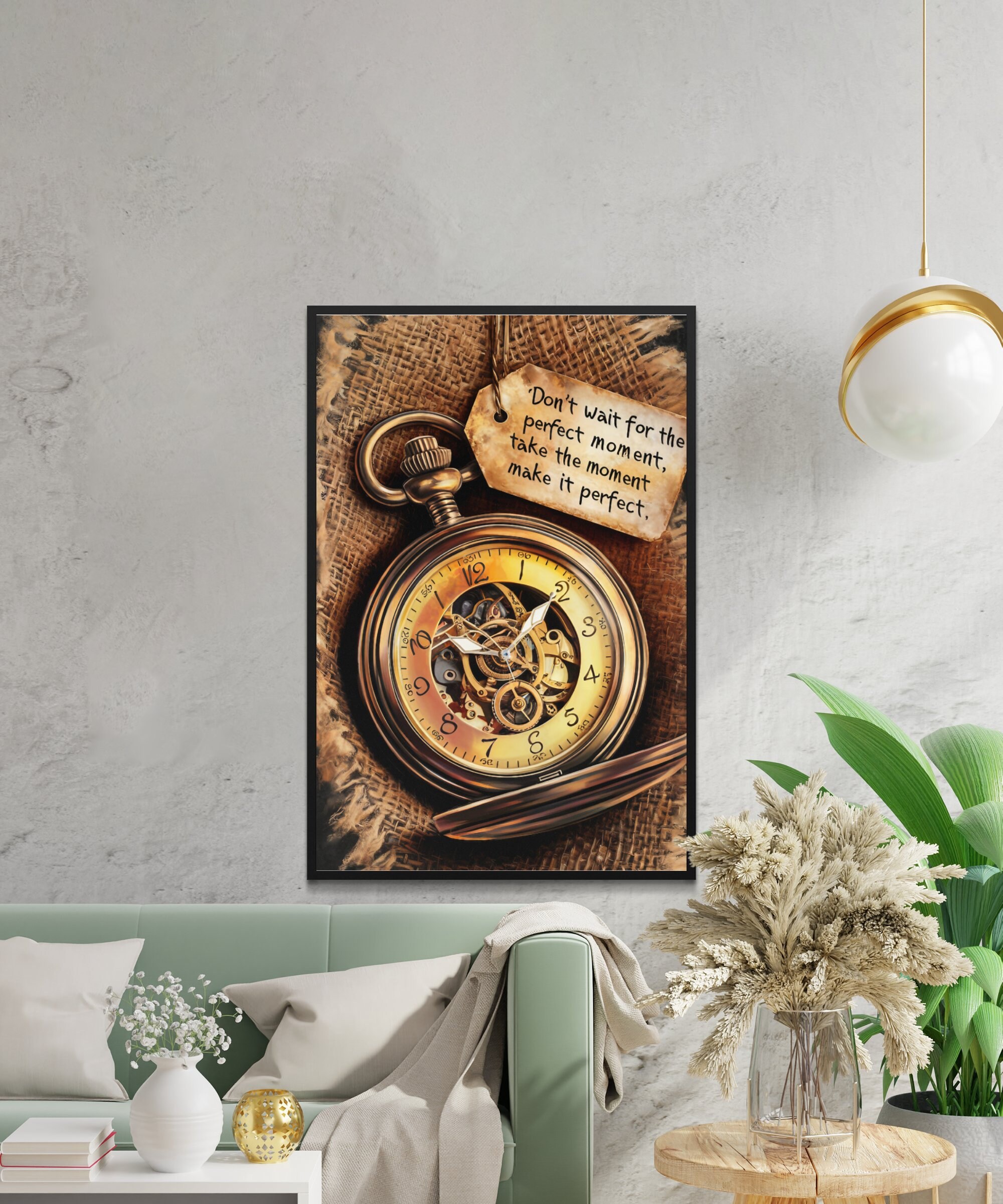 Vintage Steampunk Pocket Watch Poster With Inspirational Quote for Home ...