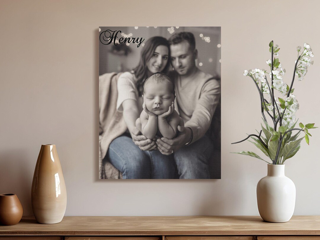 Custom Family Canvas Wrap, Child Birth Art, Personalized Baby Name ...