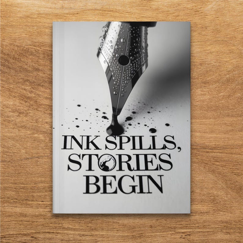 Ink Spills Stories Begin Journal, Inspirational Writing Notebook ...