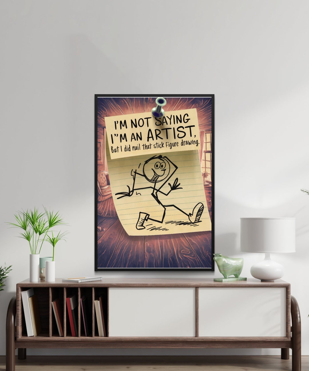 Funny Artist Poster, Stick Figure Drawing Humor, Wall Art for Office ...