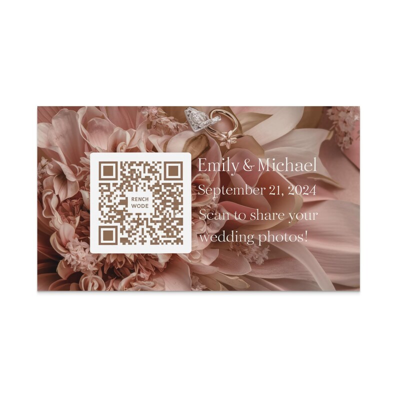 Elegant Wedding Invitation, QR Code Wedding Card, Share Wedding Photos ...