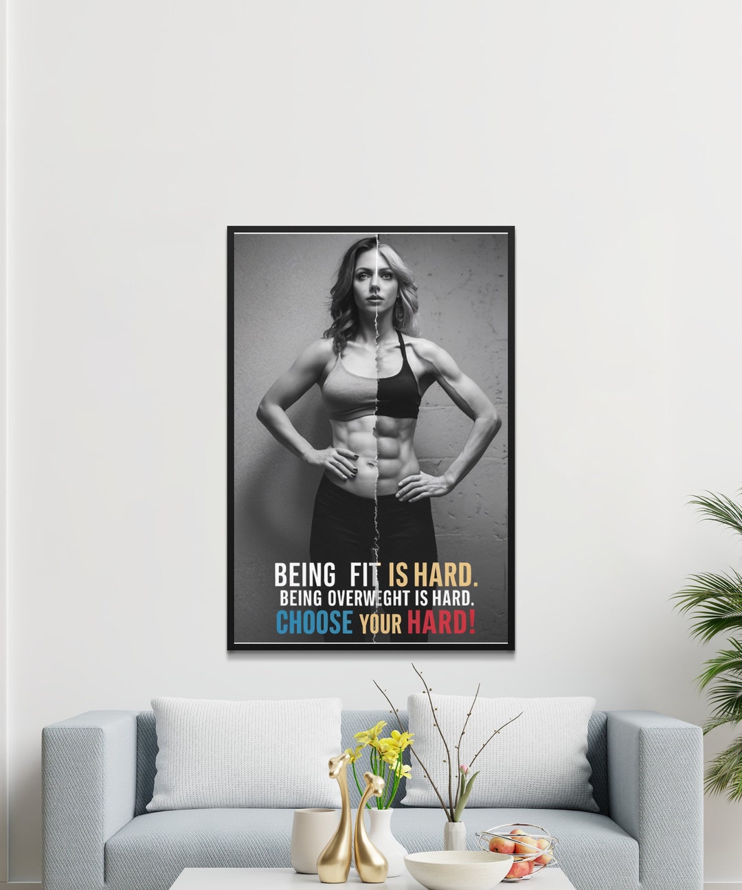 Inspirational Fitness Poster, Being Fit is Hard Quote, Motivational ...
