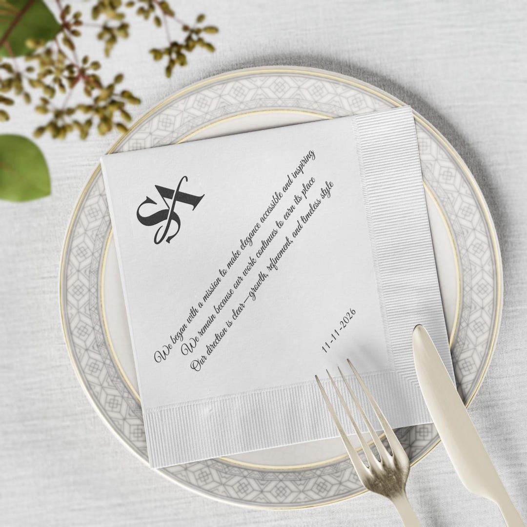 Personalized White Coined Napkins, Custom Logo, Event Napkins - Etsy