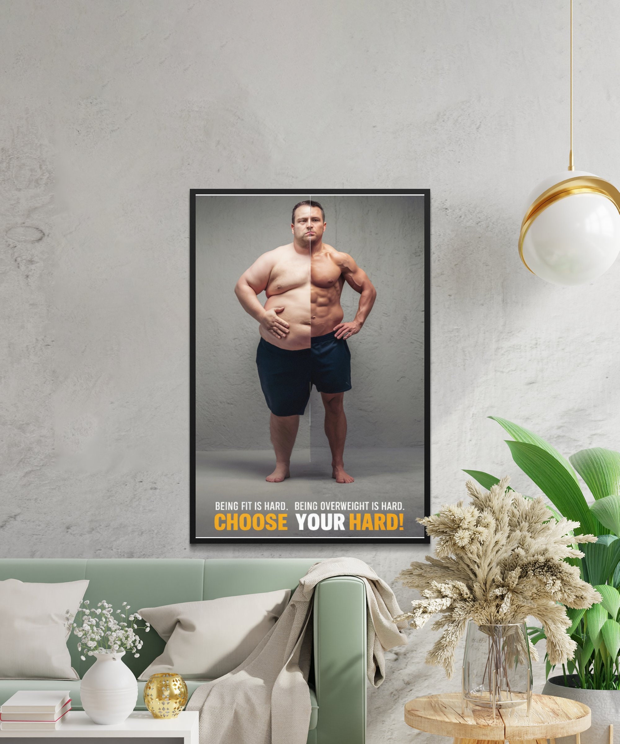 Motivational Fitness Poster, Before and After Weight Loss ...