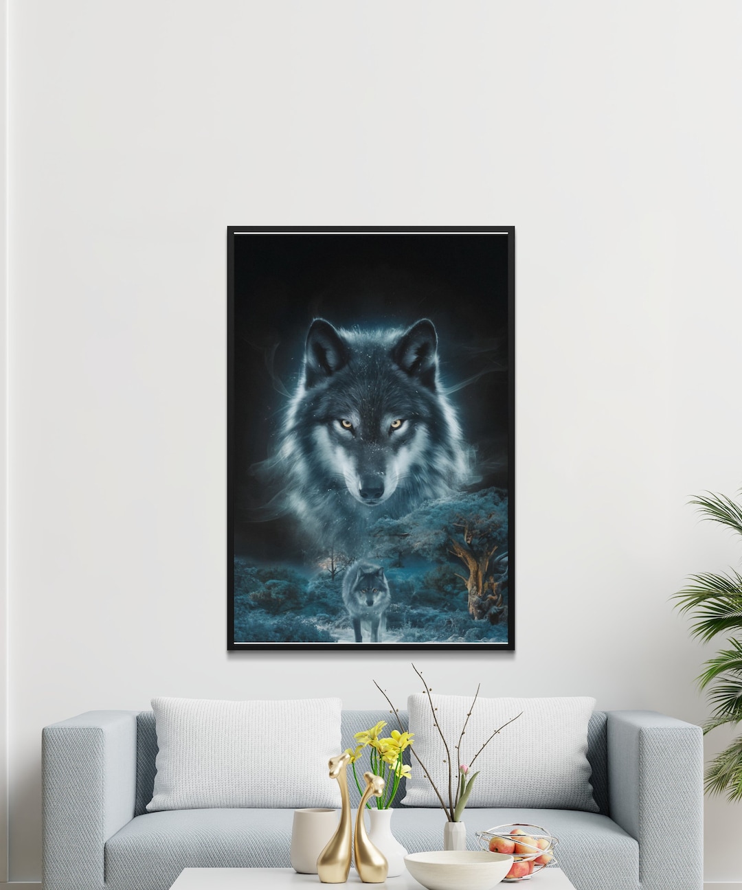 Majestic Wolf Art Poster, Wild Animal Wall Decor, Nature Inspired Print ...