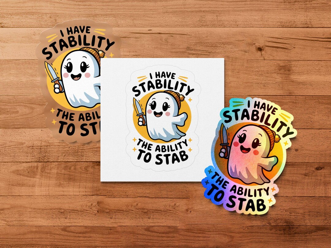 Cute Ghost Sticker, Funny Ghost Sticker, Cartoon Ghost Sticker, Ghost ...