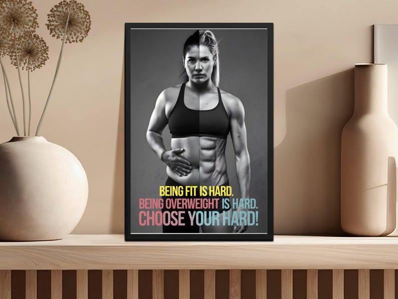 Motivational Fitness Poster, Choose Your Hard Poster, Workout ...