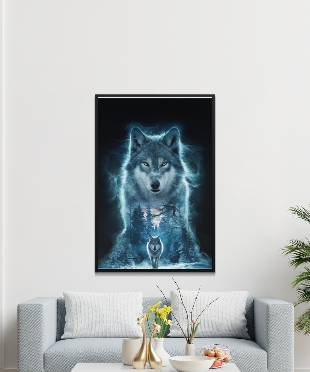 Majestic Wolf Art Poster: Ethereal Forest Print, Laminated - Etsy