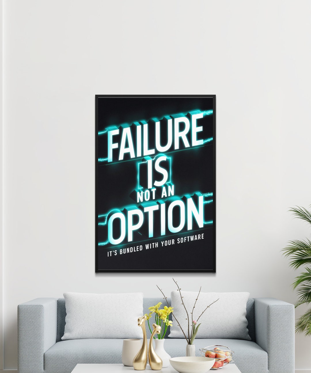 Motivational Poster With Humor Failure is Not an Option Office Wall Art ...