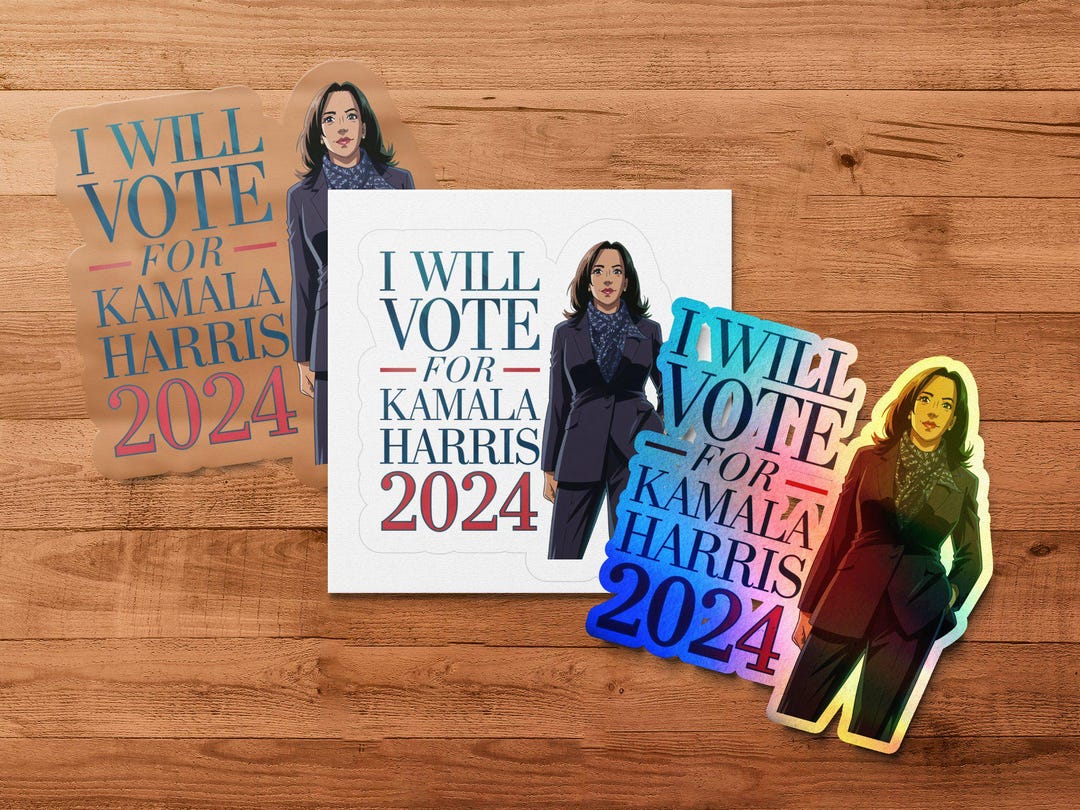 I Will Vote for Kamala Harris 2024 Stickers, Political Campaign ...