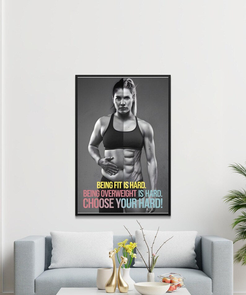 Motivational Fitness Poster, Choose Your Hard Poster, Workout ...