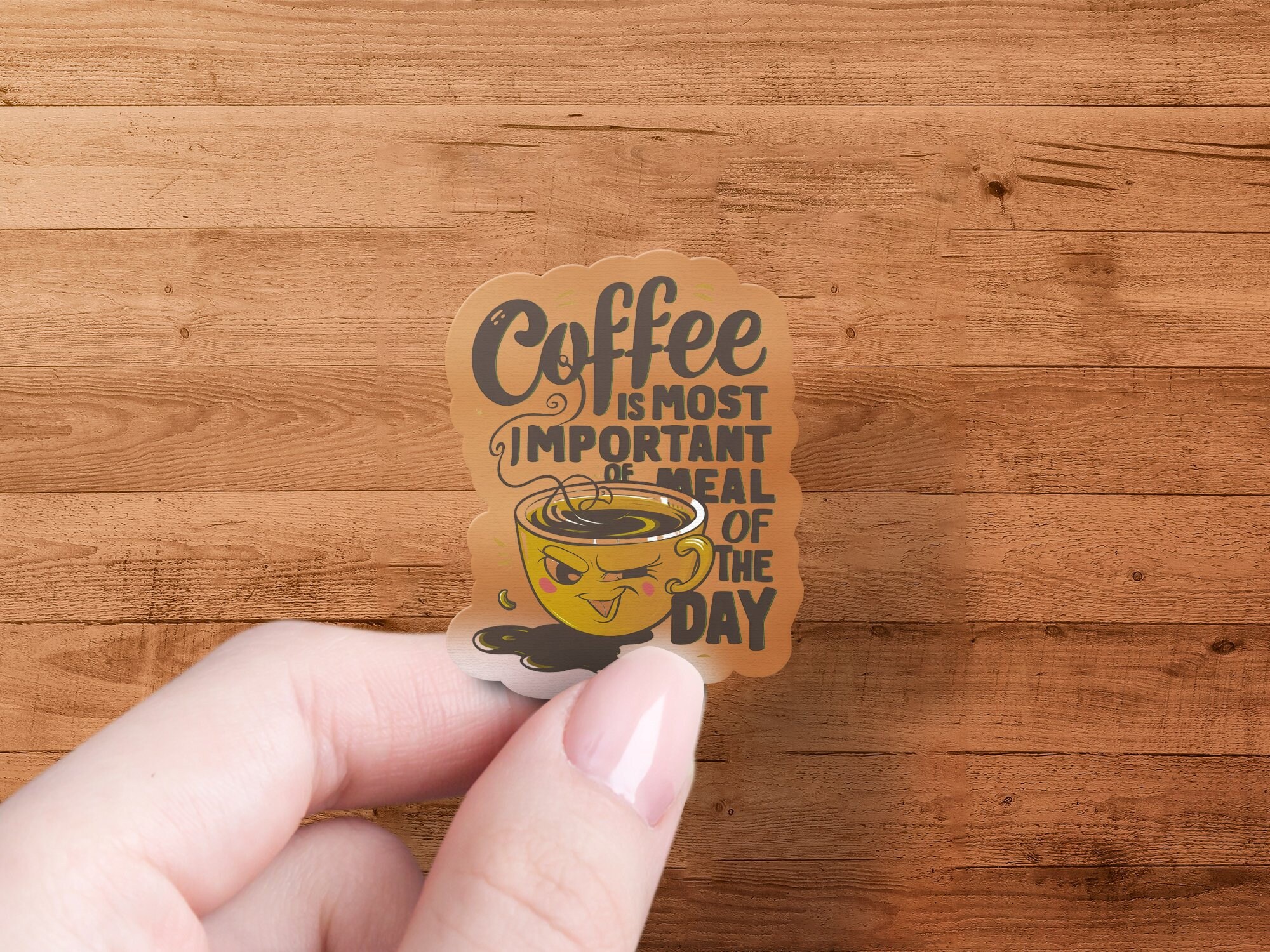 Coffee Sticker, Caffeine Lover Decal, Fun Office Accessories, Laptop ...