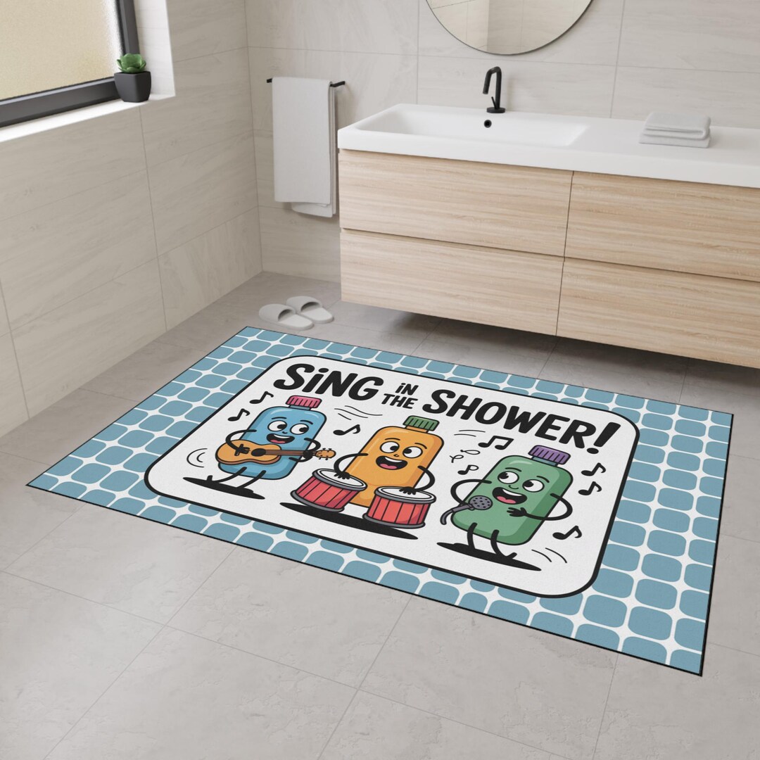 Sing in the Shower Funny Bath Mat, Bathroom Decor, Music Lover Gift ...