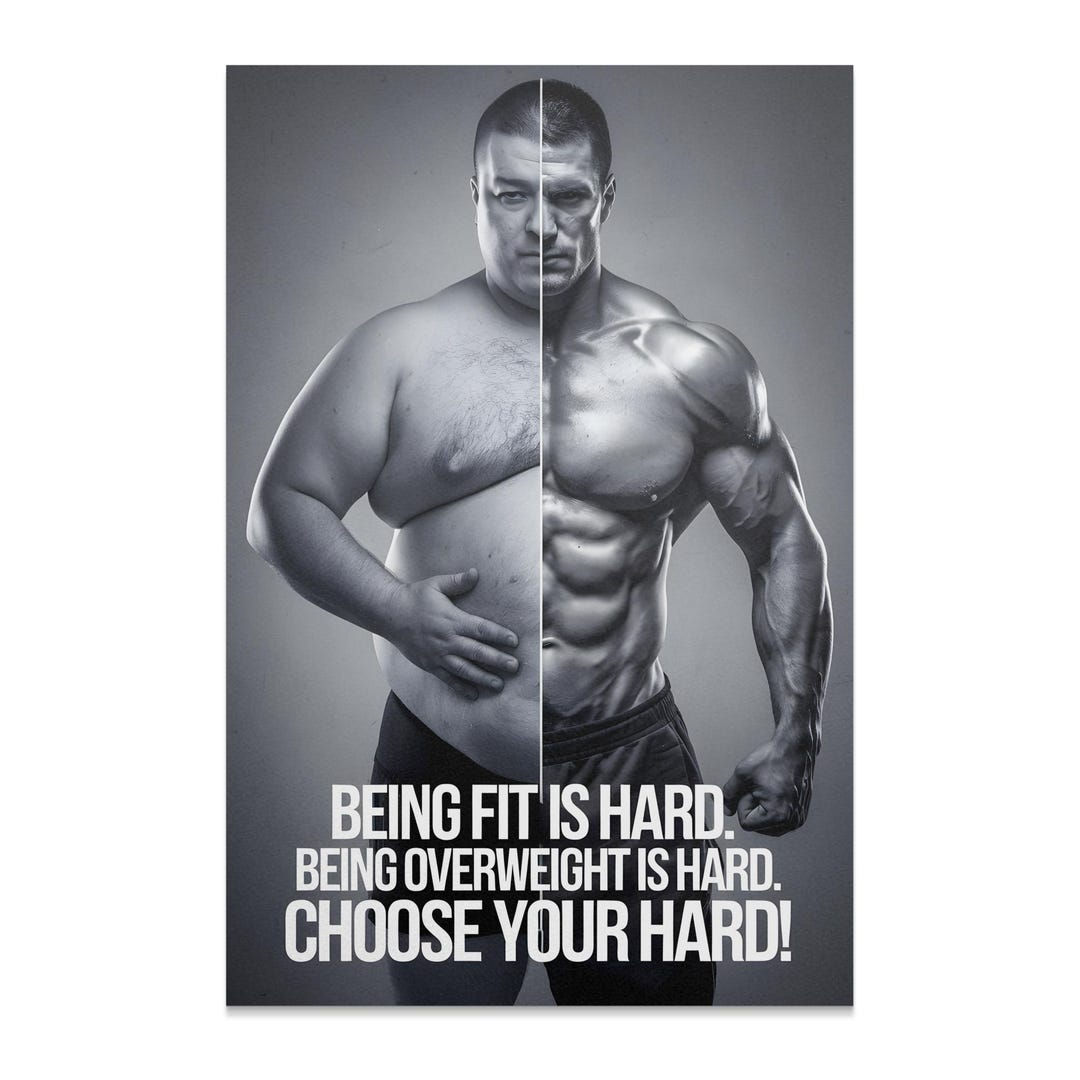 Motivational Fitness Poster, Choose Your Hard, Fitness Inspiration ...