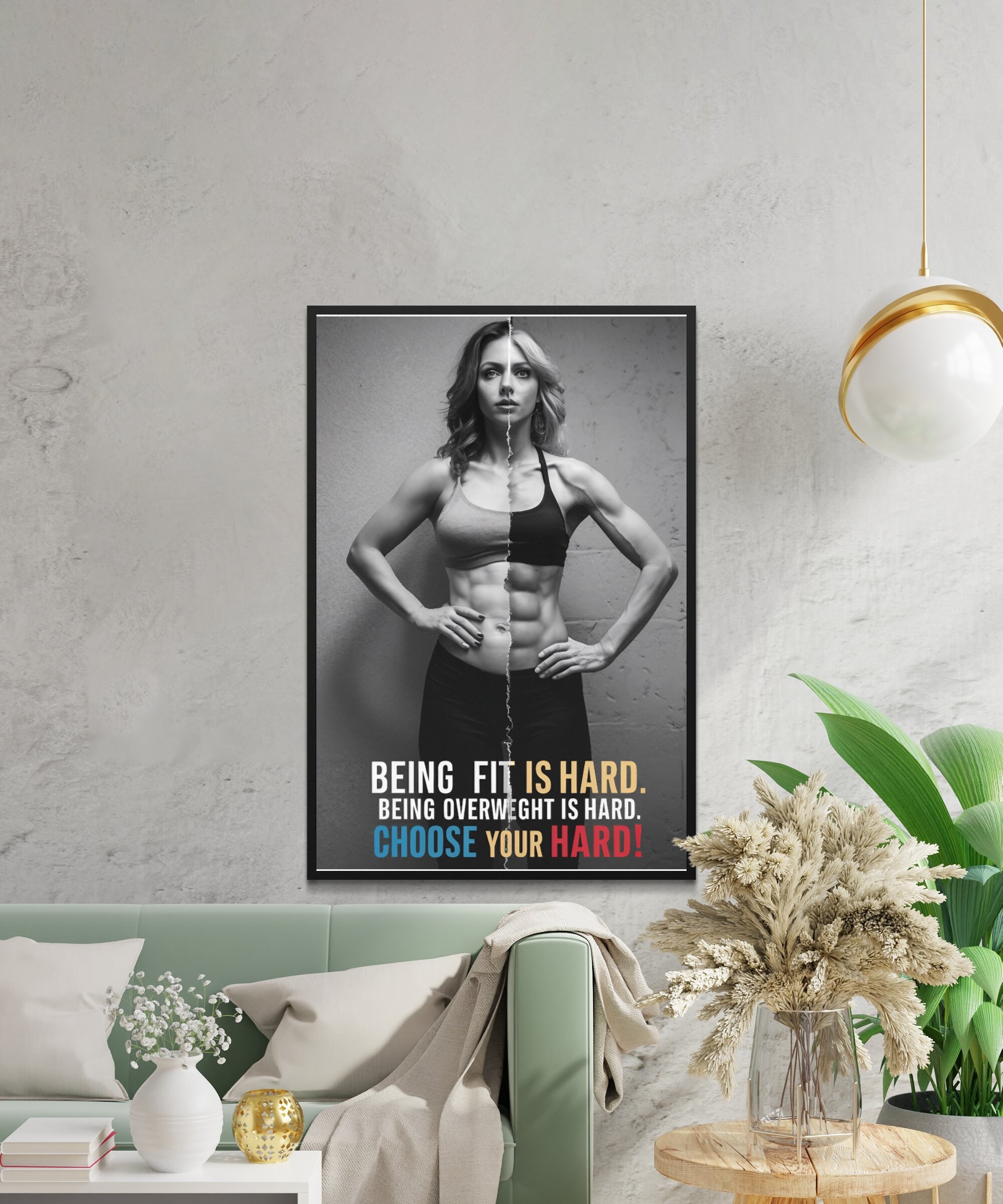 Inspirational Fitness Poster, Being Fit is Hard Quote, Motivational ...