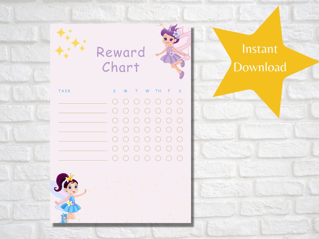 Fairy Reward Chart Printable Children's Reward Chart - Etsy