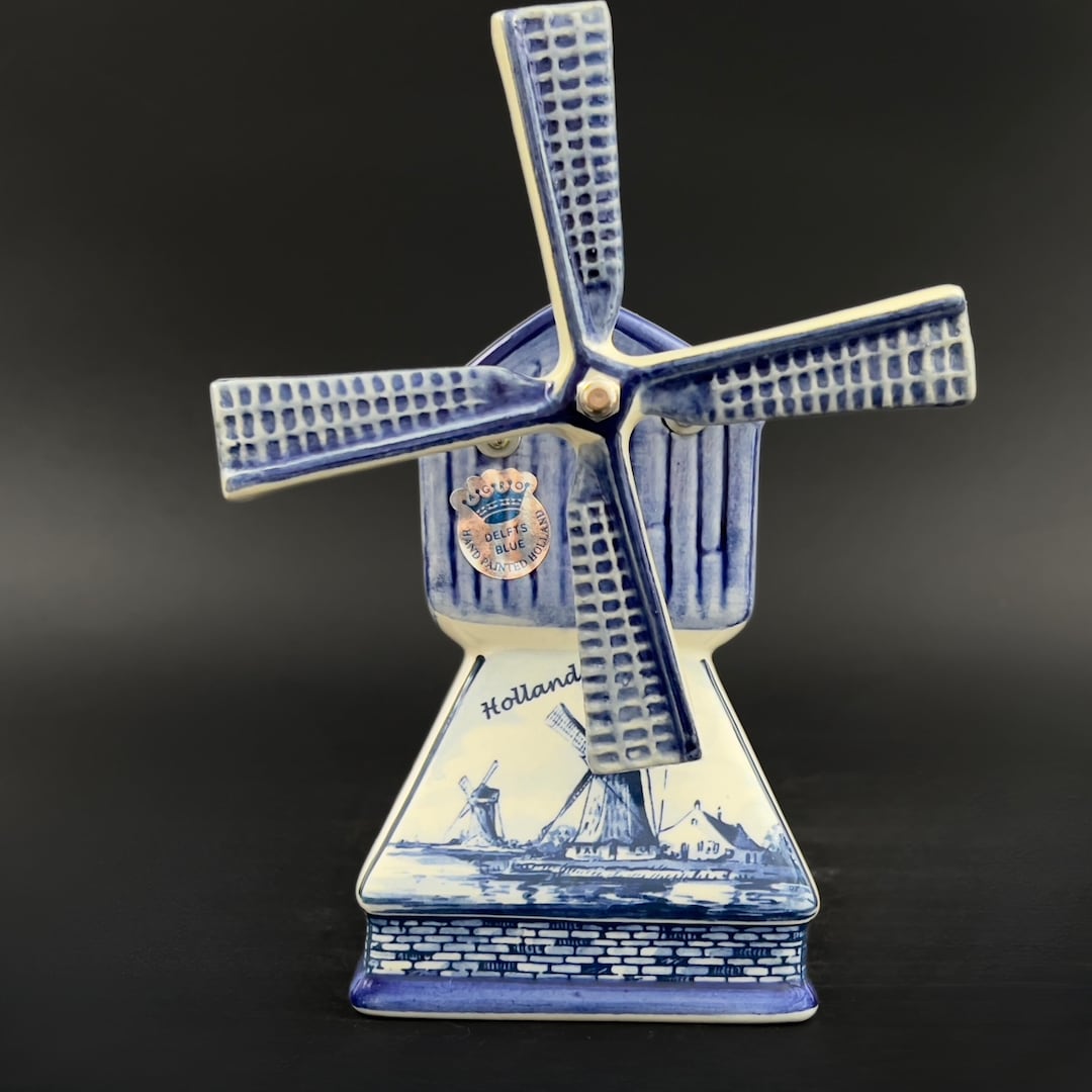 Delft Blue Windmill Music Box With Original Box, Made by Agro in ...