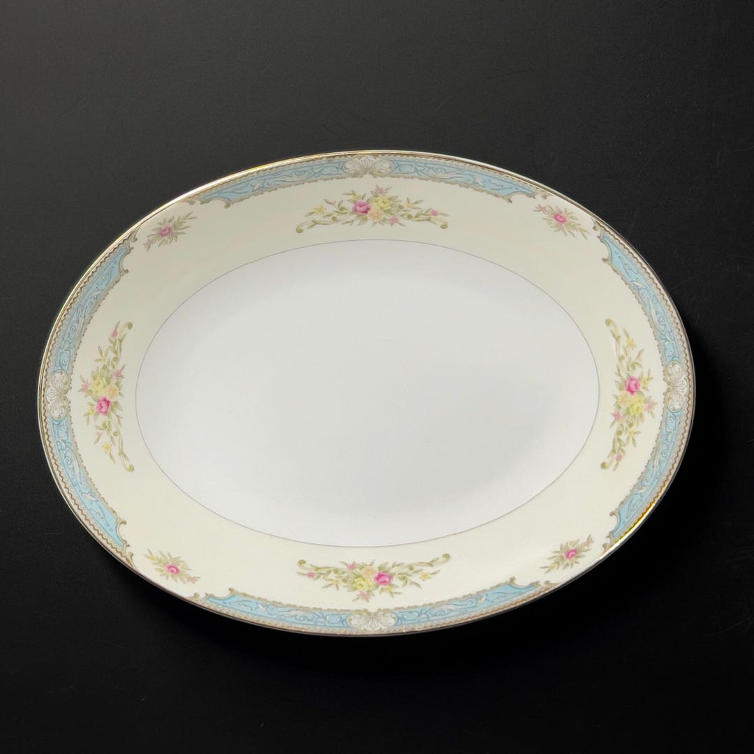 Vintage Mikado China Oval Serving Bowl: Lyric Floral Pattern, Gold Rim ...