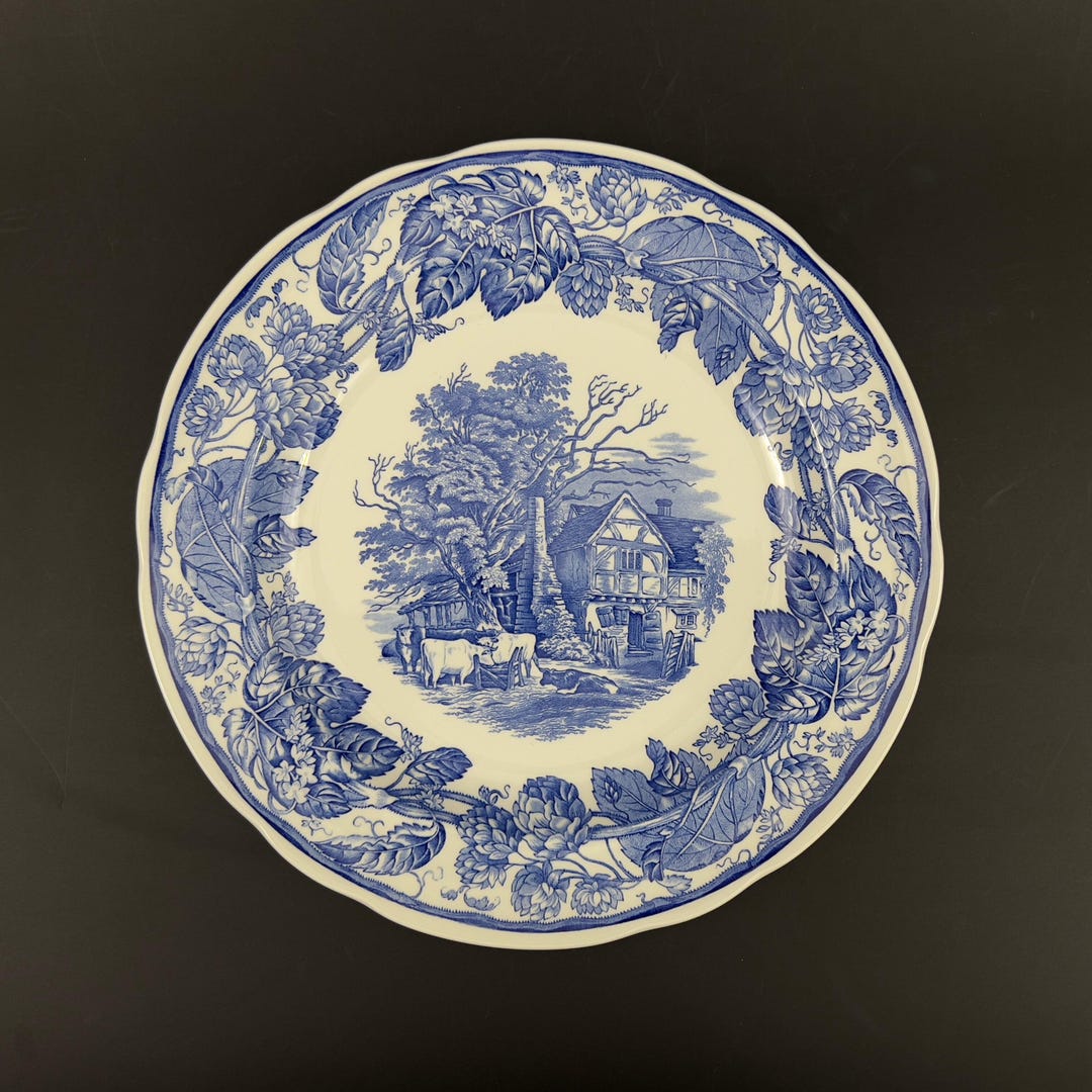 Spode Rural Scenes Plate, Spode Blue Room Dinner Plate, 10.5 Inch Blue ...